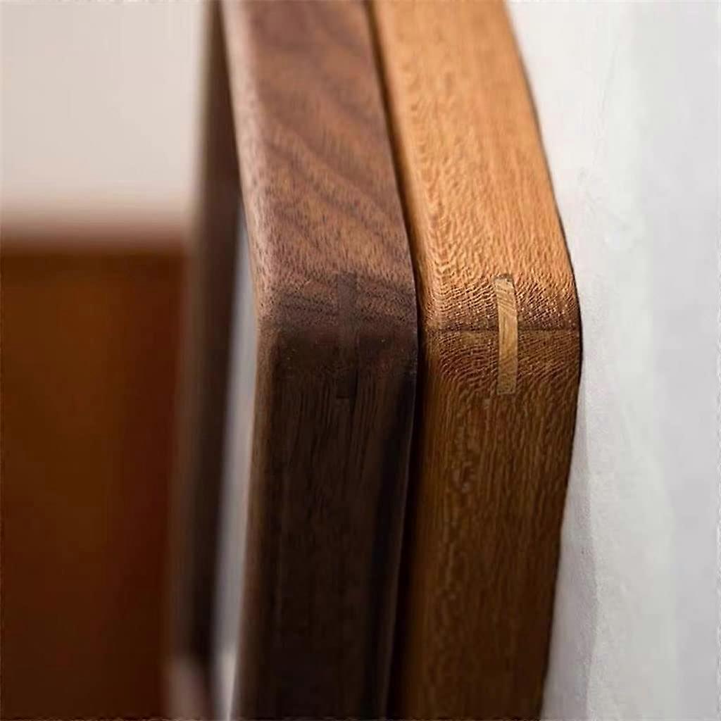 Real wooden round corner teak color photo frame swing table spores ...