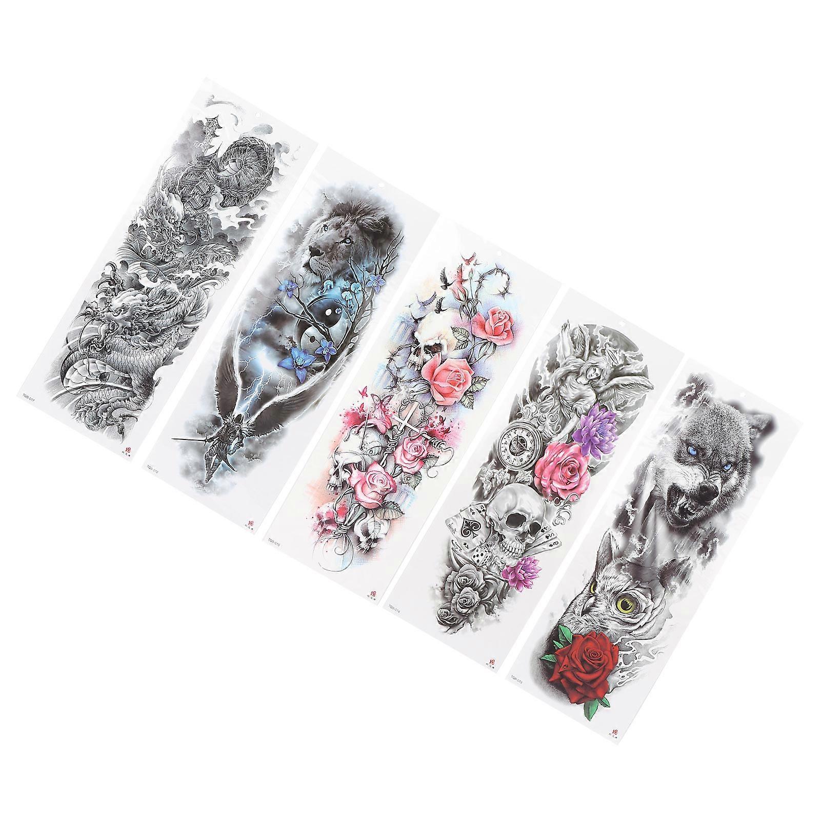 Personalized Tattoo Stickers Full Sleeve Tiger Tattoo Stickers ...