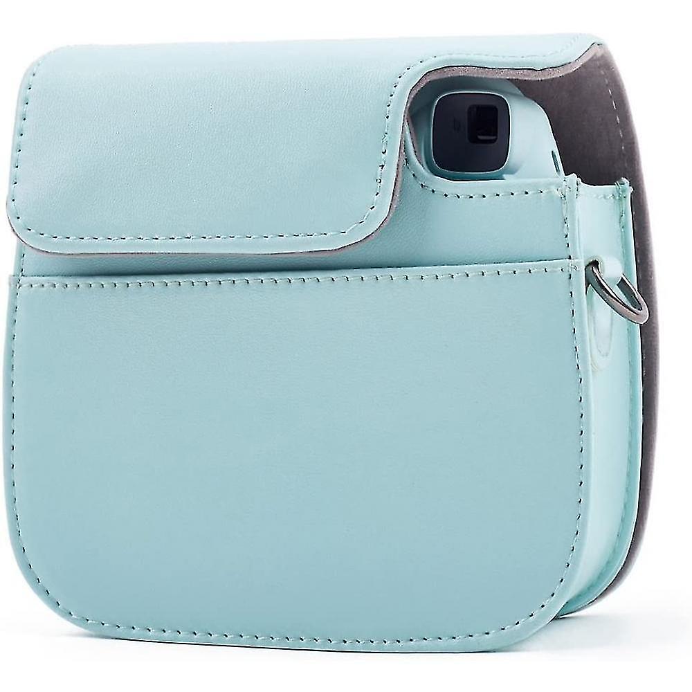 Light blue instant camera bag protective bag holder leather carrying ...