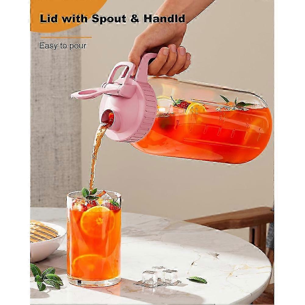 64oz Glass Mason Jar Kanna med lock, 2 Quart lufttät glasvattenkanna ...