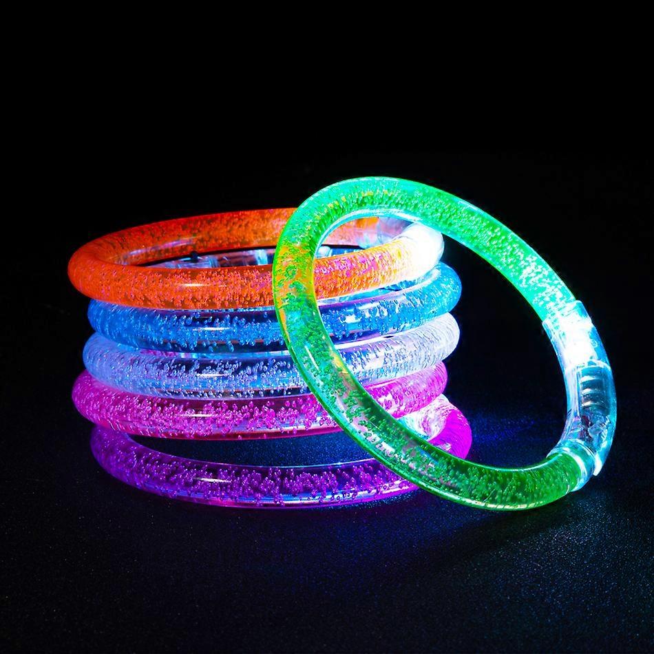 10/15/30/50 Pcs LED Bracelets Glow Bangle Light Up Wristbands Glow in The Dark Party Supplies ...