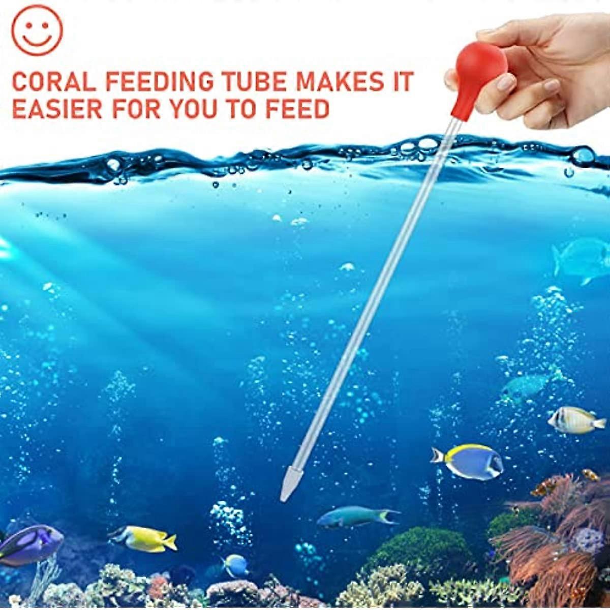 Coral Feeder, 2 Pcs Acrylic Marine Fish Reef Feeding Tube, 13.7 Inch ...