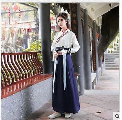 Chinese Couple Black Red Hanfu Female Retro Traditional Embroidery ...