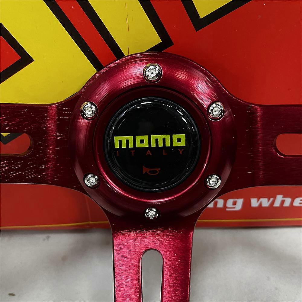 14inch/350mm FOR MOMO pu Leather Deep Dish Drift Sport Steering Wheel Competitive drift modified ...