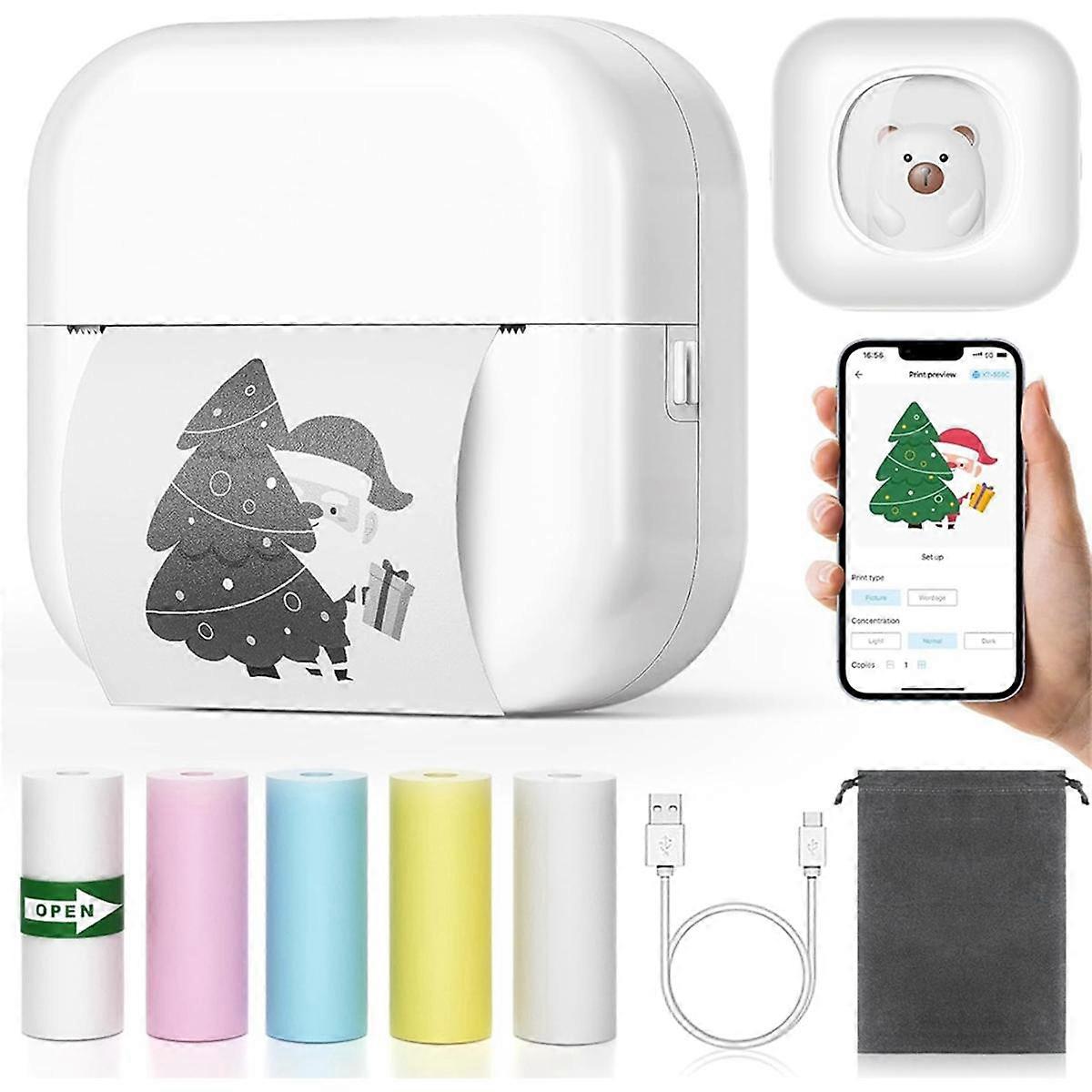 Mini Portable Printer: Bluetooth Wireless Pocket Inkless Thermal ...