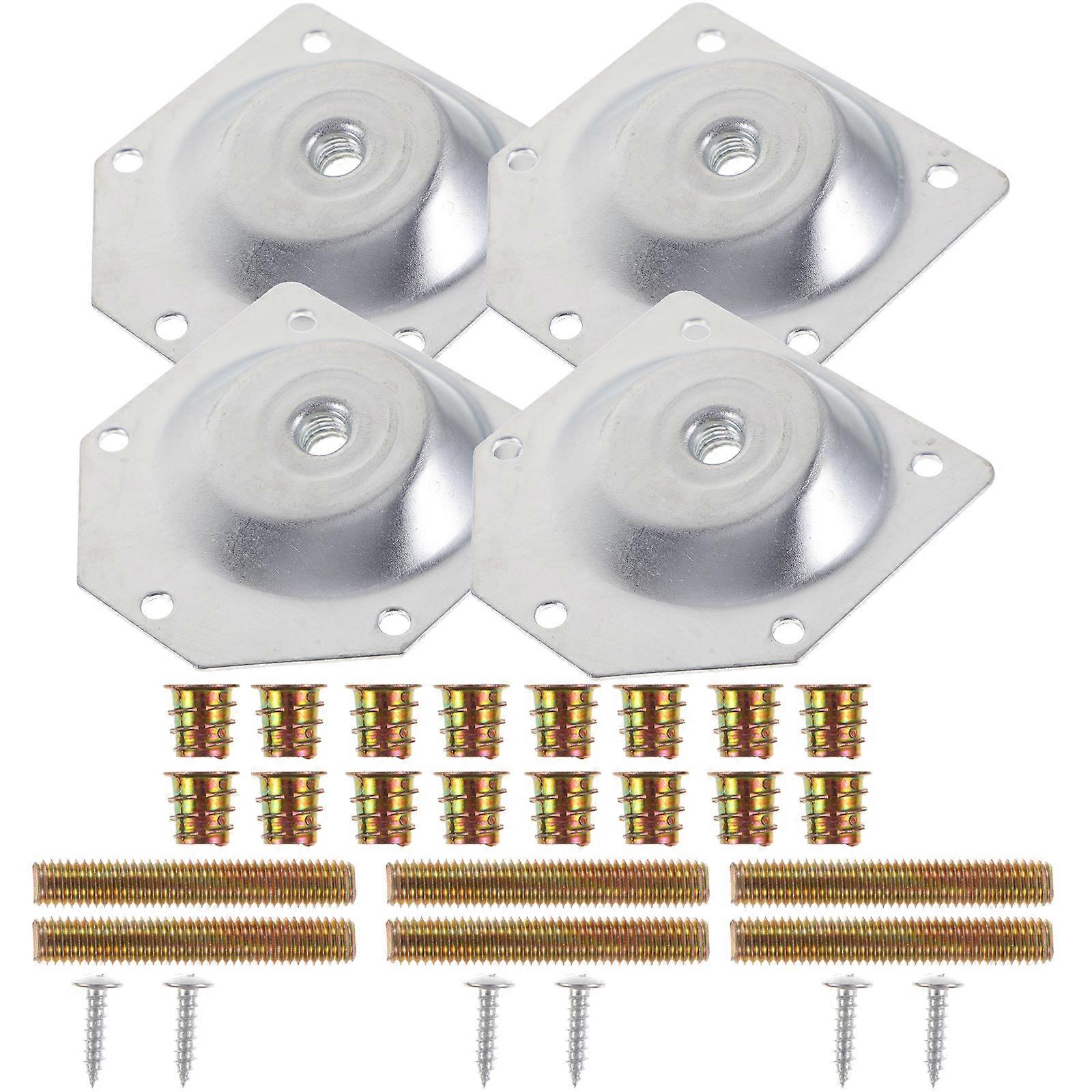 4pcs Angled Legs Fixing Plate Bracket Furniture Table Feet Set Screws ...