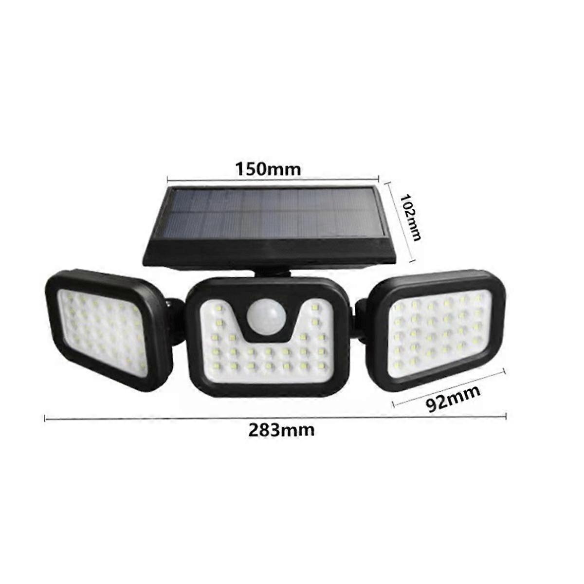 Solar Induction Floodlight Waterproof 74LED Three-Head Foldable ...