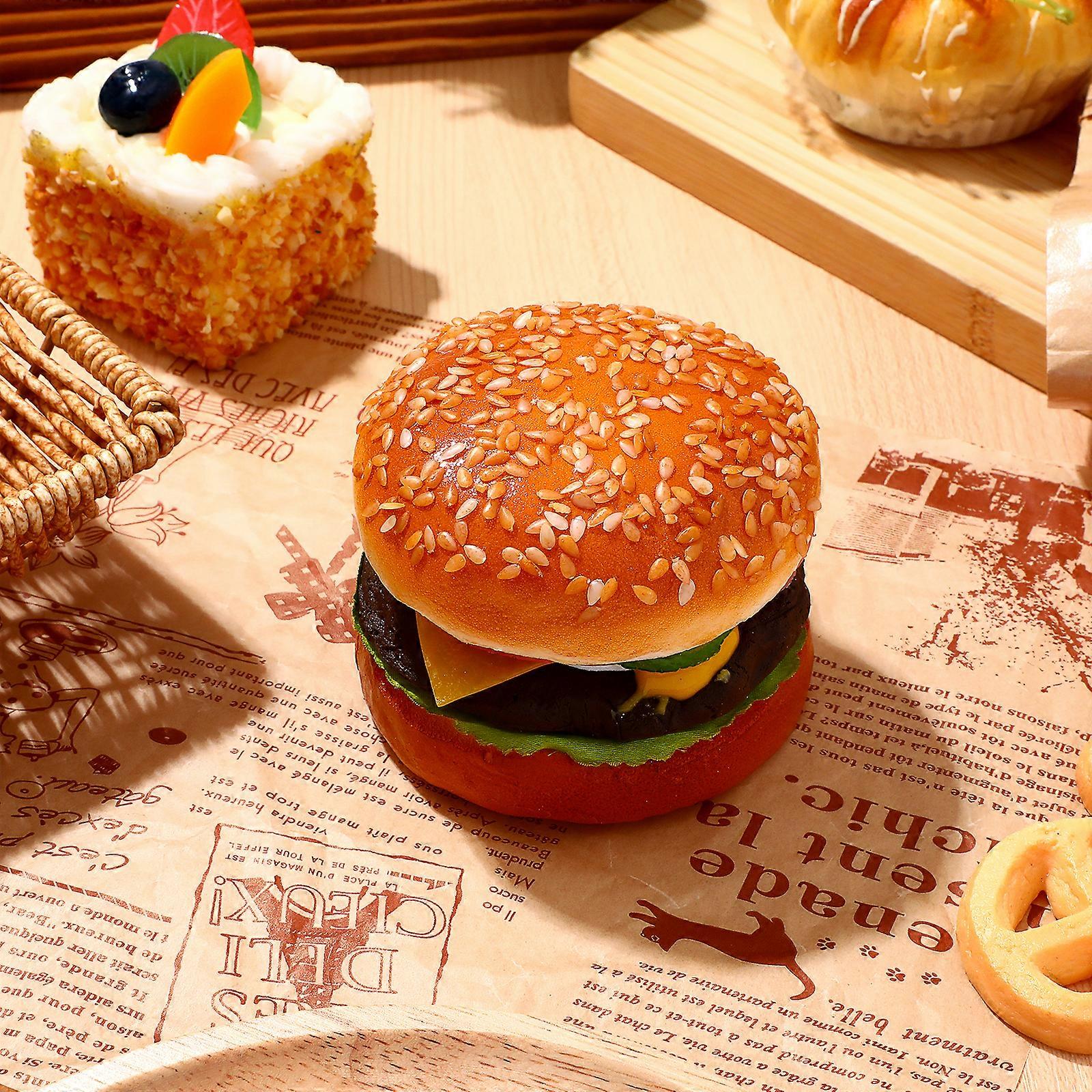 Cupcake Toppers Simulation Burger Pu Food Model Artificial Foam Burger ...