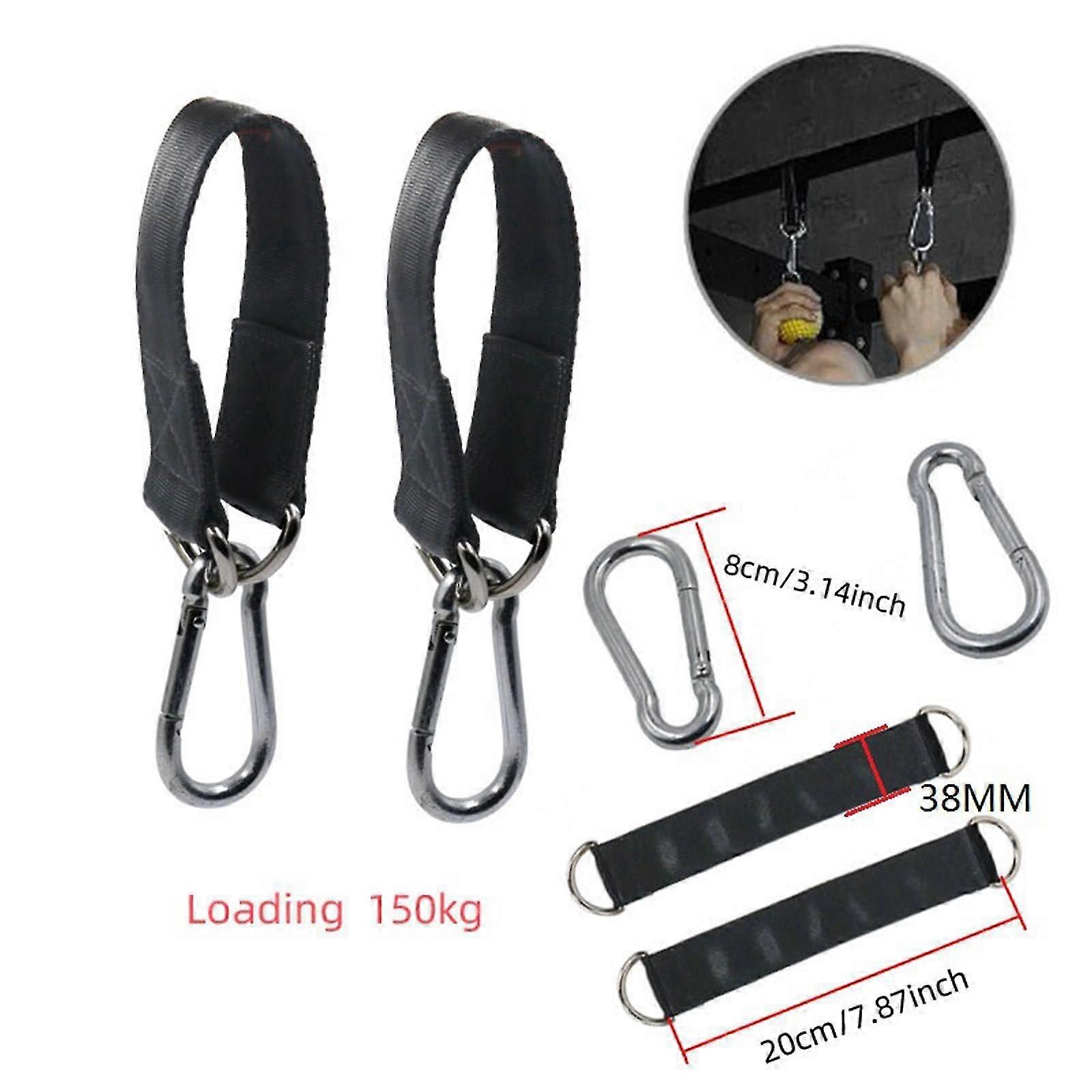 150kg Swing Hanging Straps Kit Gym Hanging Strap Webbing W/ D-ring ...
