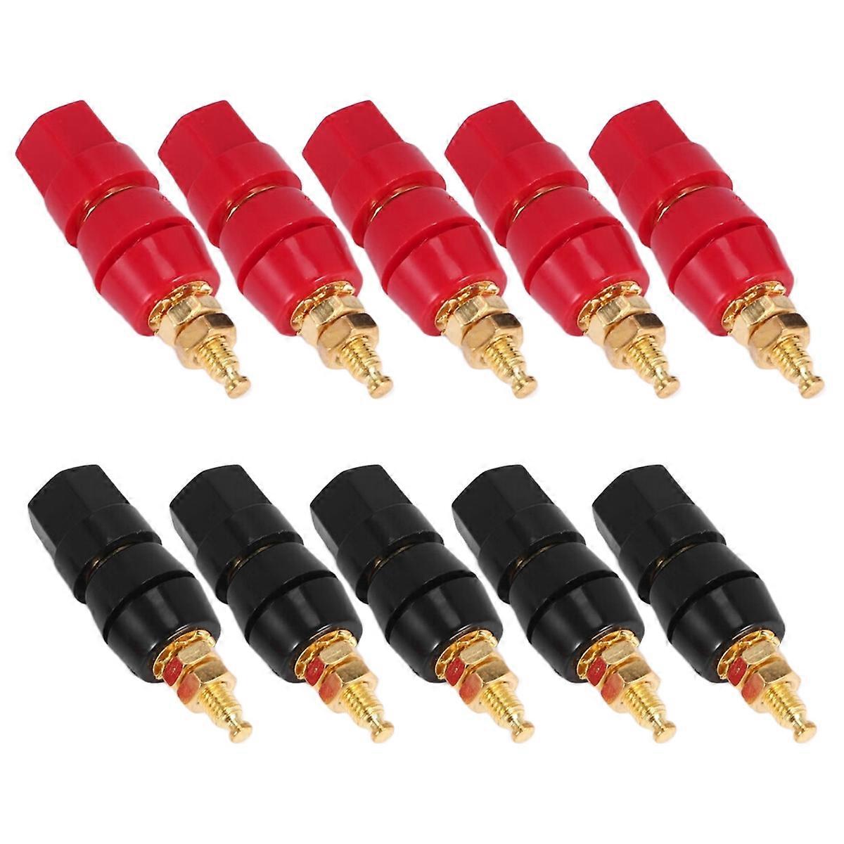 10Pcs/Lot Gold Plated Banana Binding Post Large Current Amplifier 4mm ...