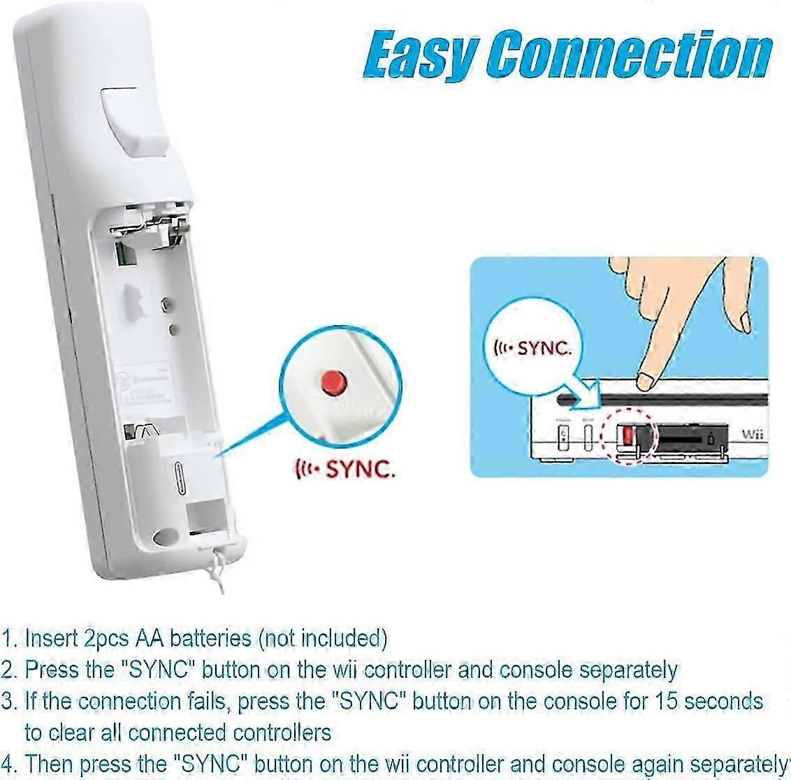 Replacement Wii Controller 2 Pack, Wii Remote Controller, with Silicone ...
