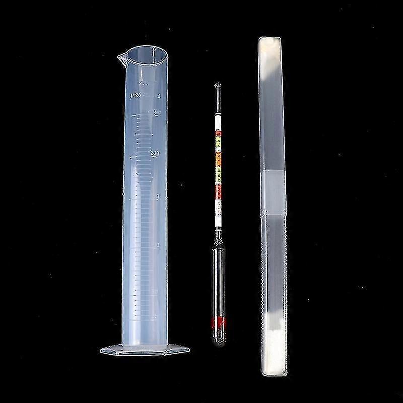 3-Piece Triple Scale Alcohol Hydrometer with Test Jar for Home Brewing ...