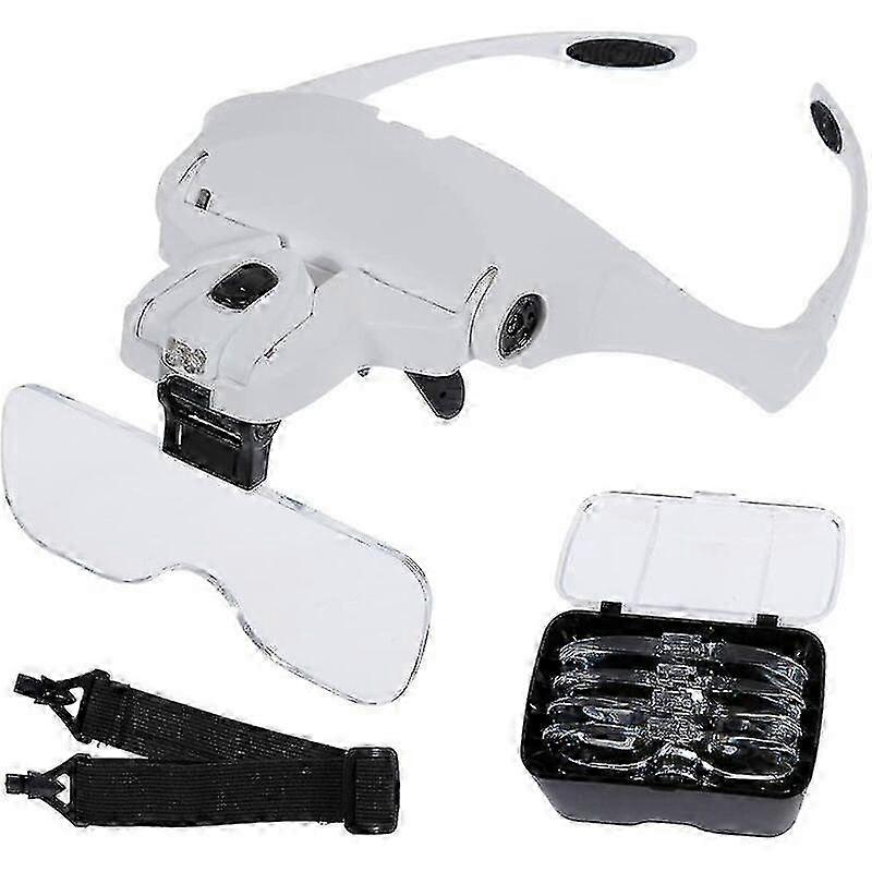 Magnifying Glasses 2 Led Lights 5 Lenses Magnifying Glasses Adjustable ...