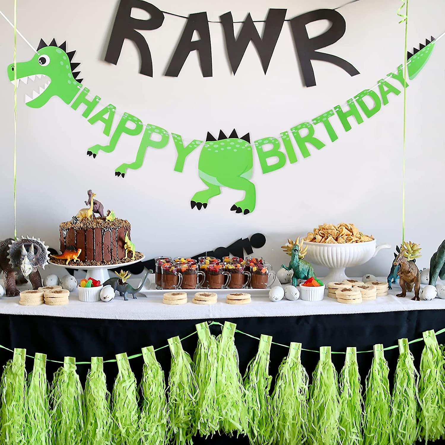Heytea3D Dinosaur Birthday Banner, Dinosaur Happy Birthday Banner ...