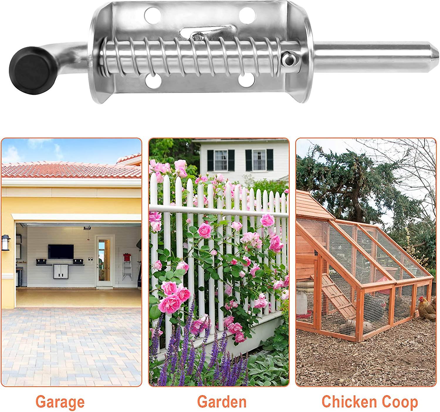 Spring Loaded Latch, Barrel Bolt Lock Spring Pin Loaded Locking Latch ...