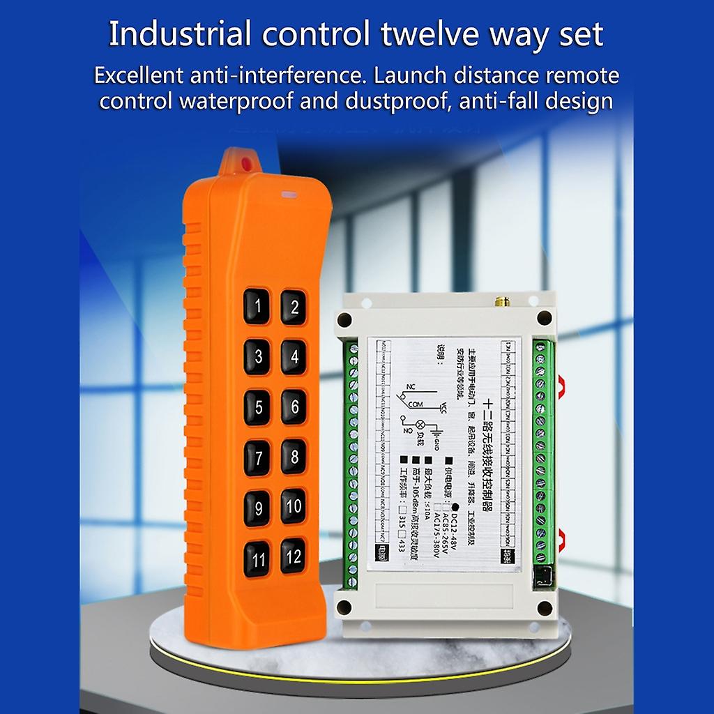 12 Way 433MHz Wireless Digital RF Remote Control Switches Receiver ...