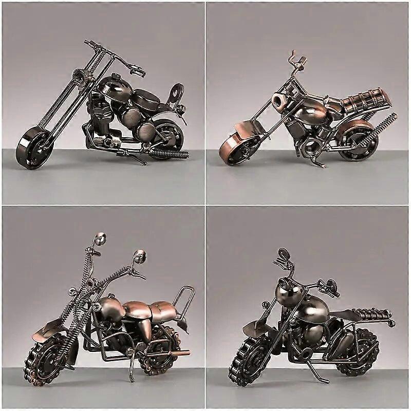 Motorcycle Model Retro Motor Figurine Metal Decoration Handmade Iron ...