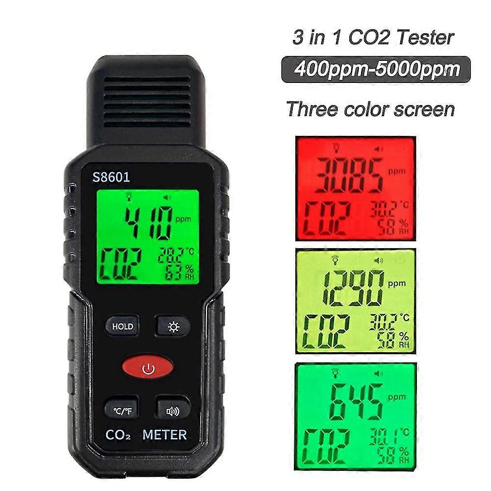 For 3 in 1 CO2 Meter Air Quality Monitor Handheld 5000Ppm CO2 Monitor ...