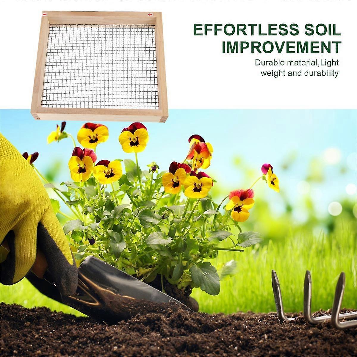 Wooden Soil Sieve for Gardening, Garden Sand Soil Sieve, Soil Sieve for ...