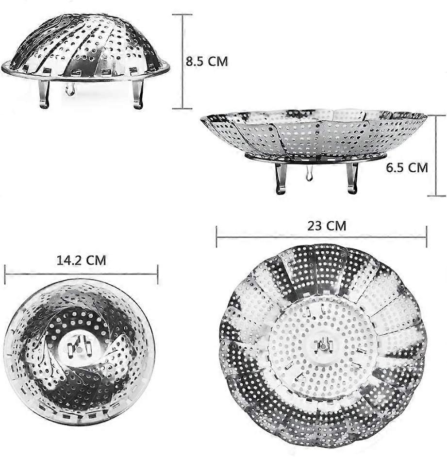 2Pcs-Vegetable Steamer Basket, Foldable Vegetable Steamer Basket With 4 ...