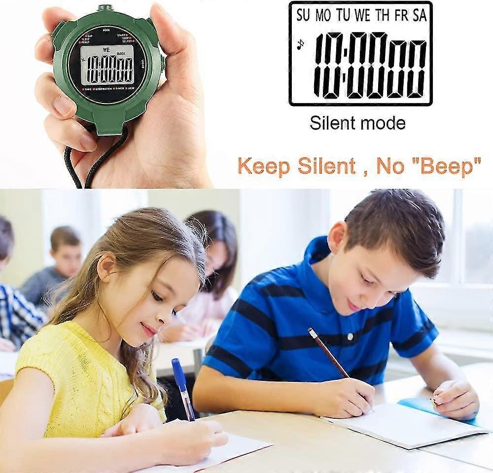 Sports Stopwatch Timer, Silent Stopwatch With Backlight, Digital ...