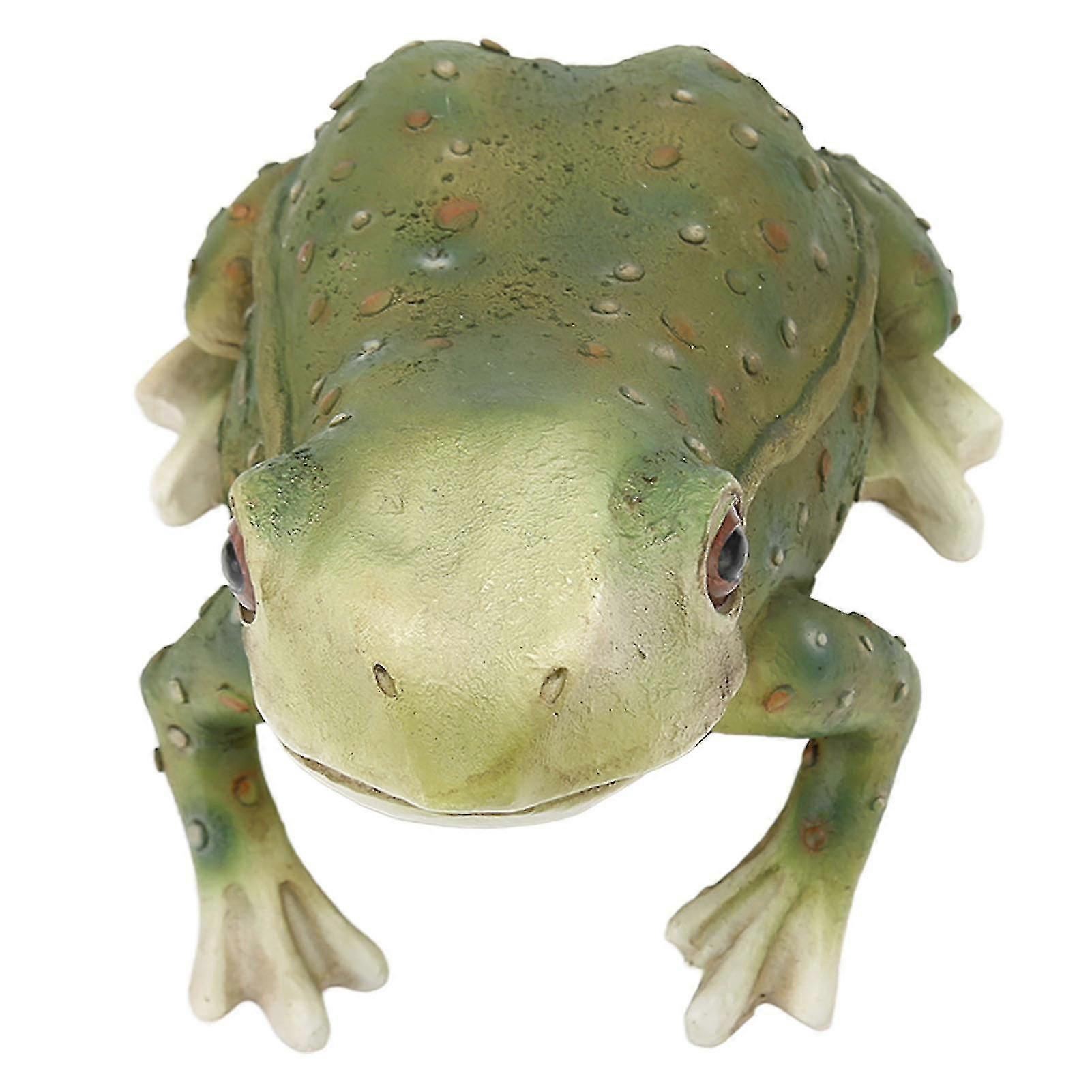 Frog Statue Hand Painted Lifelike Lovely Resin Frog Figure Garden Decor ...