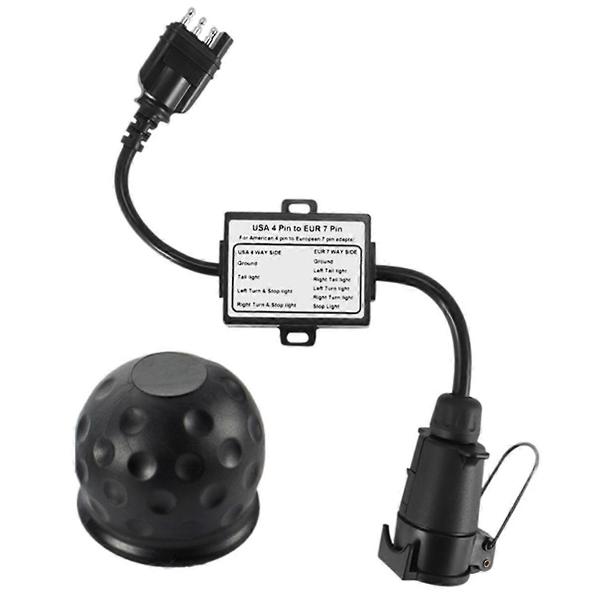 Trailer Light Converter US to Europe 4 Way Flat Socket (American ...