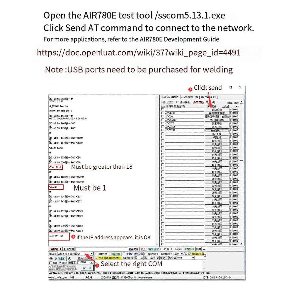 4G Module Luat Air780E Full Netcom Module Mini IoT Serial Communication ...