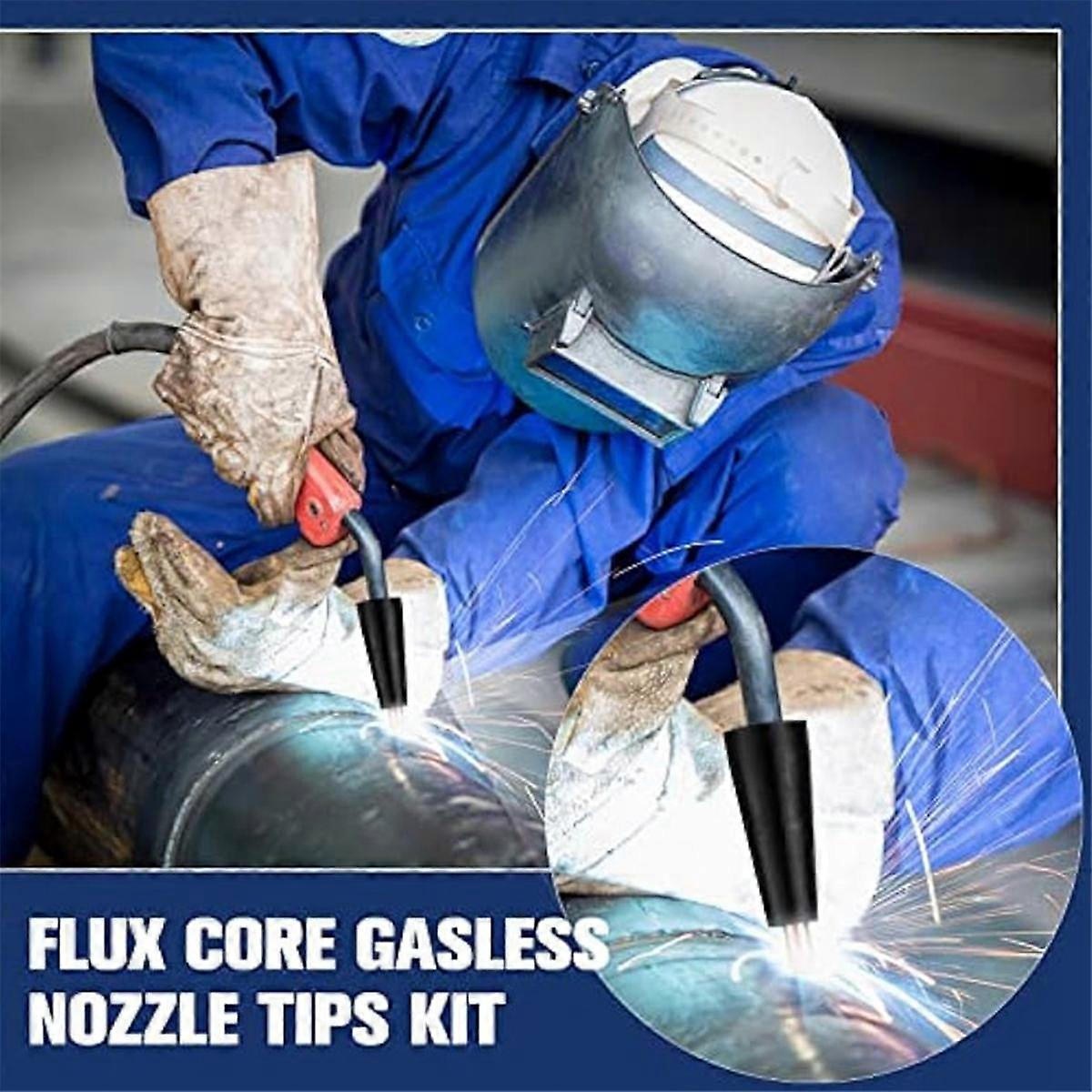 48Pcs Flux Core Gasless Nozzle Tips Kit KP1939-1 Flux Core Welder Mig ...