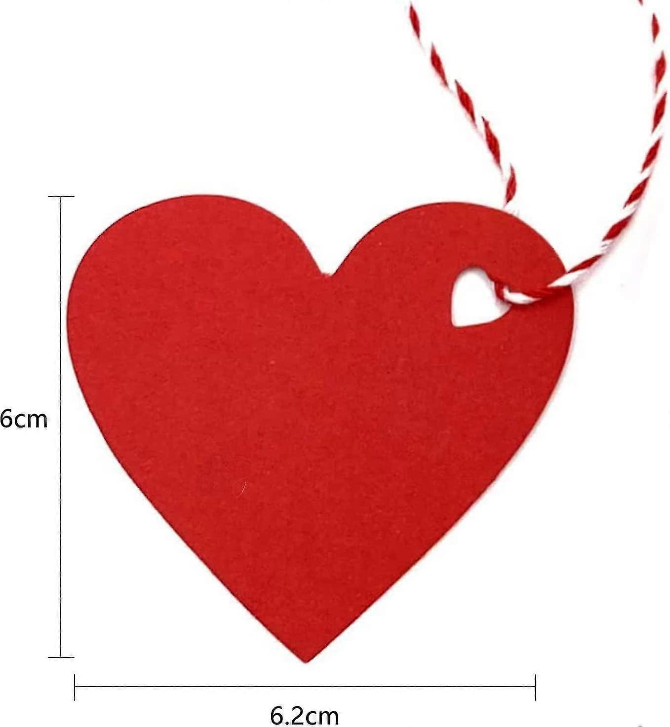 100 Pieces Heart Red Kraft Paper Tags Heart Shaped - Hearts Gift Tags ...