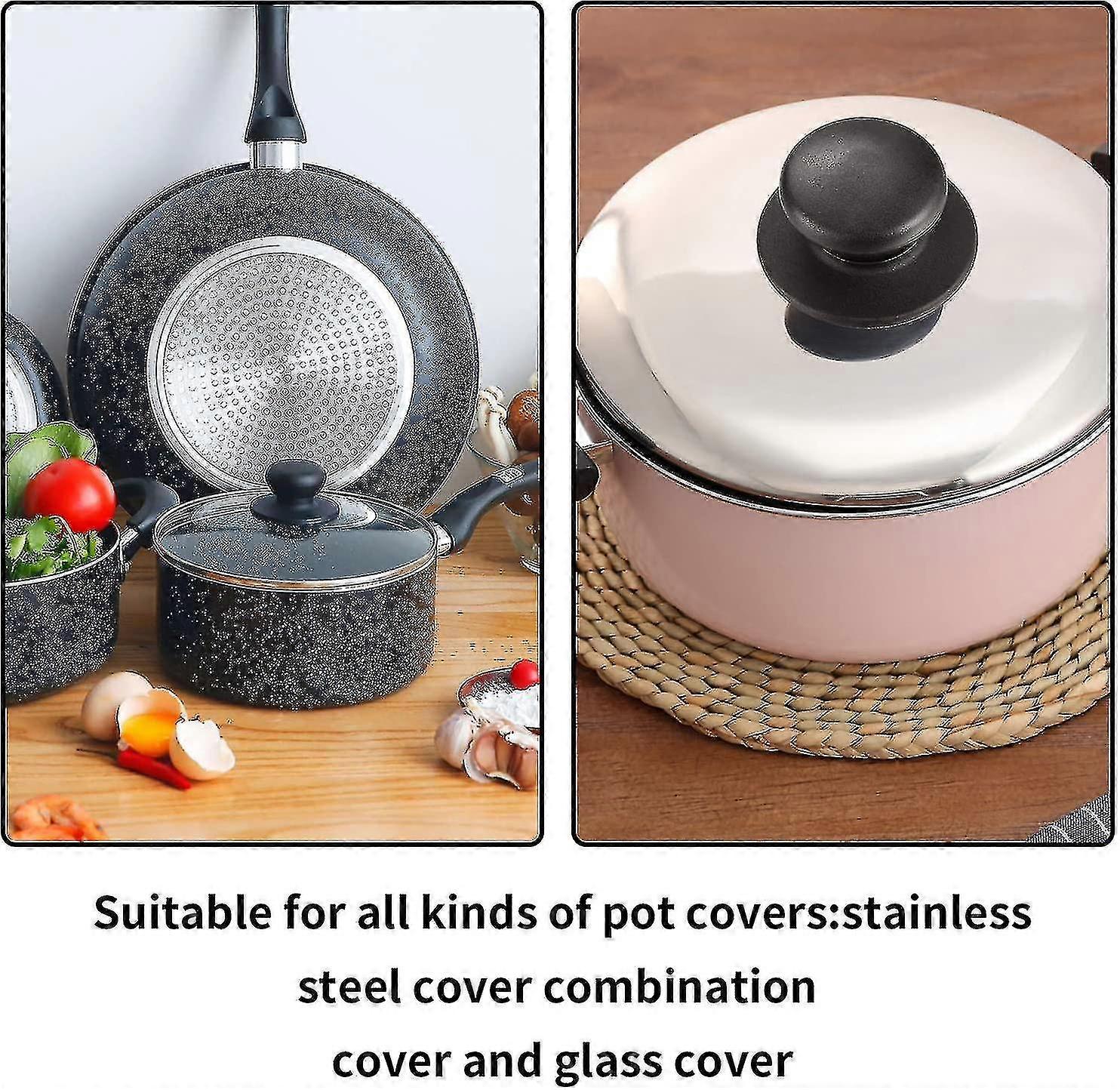 4 Pcs Pot Lid Knob, Universal Replacement Pan Lid Cover Knobs, Kitchen ...