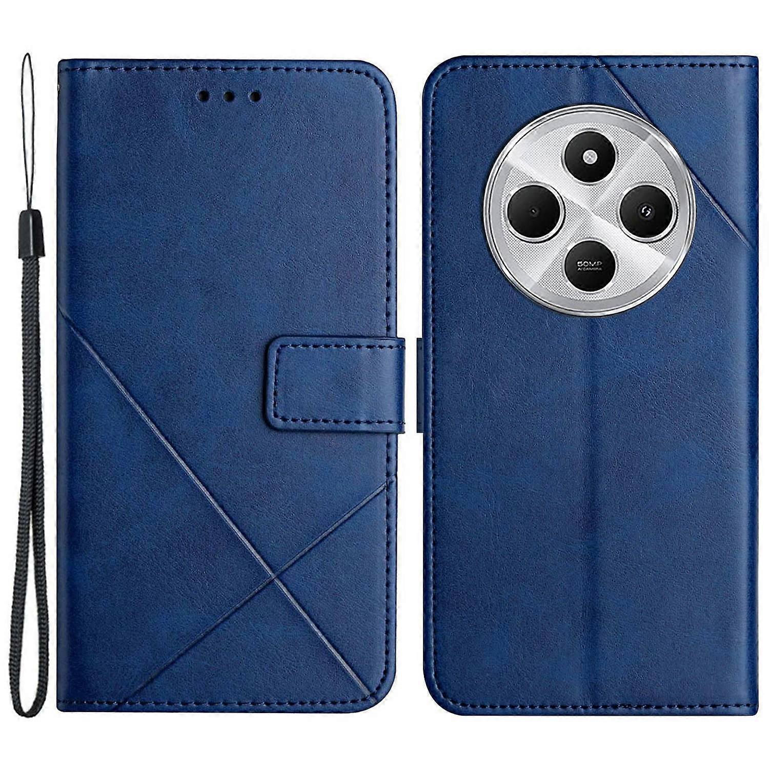 For Xiaomi Poco C75 4G/Redmi 14R 5G/14C 4G Leather Case Line Pattern ...