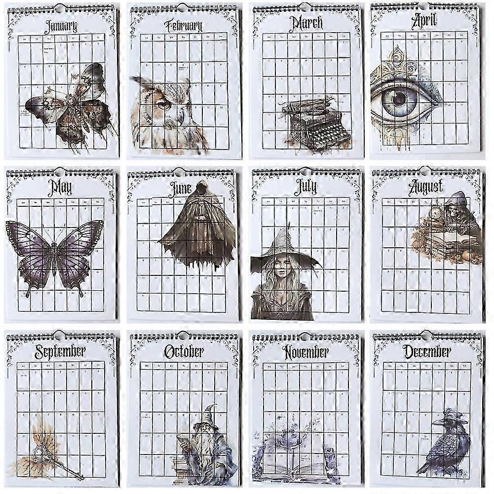 Witchy Goth 2025 Wall Calendar, Gothic Pagan Pages 2025 Monthly Planner ...