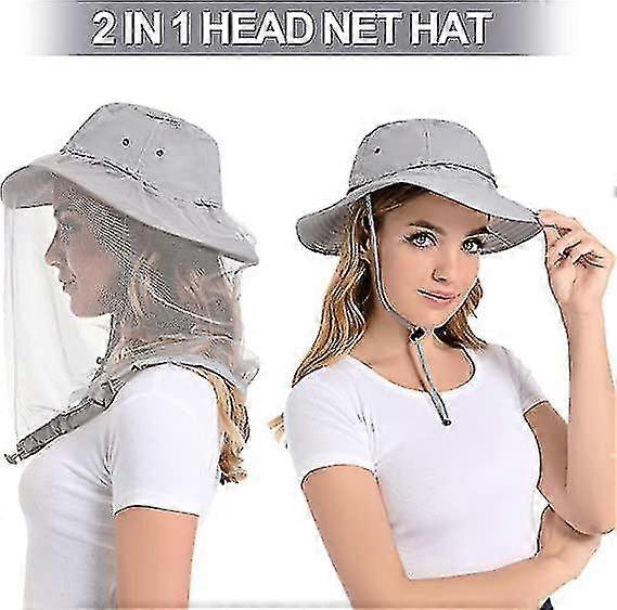 Mosquito Head Net Hat - Bug Cap Upf 50+ Sun Protection With Hidden ...