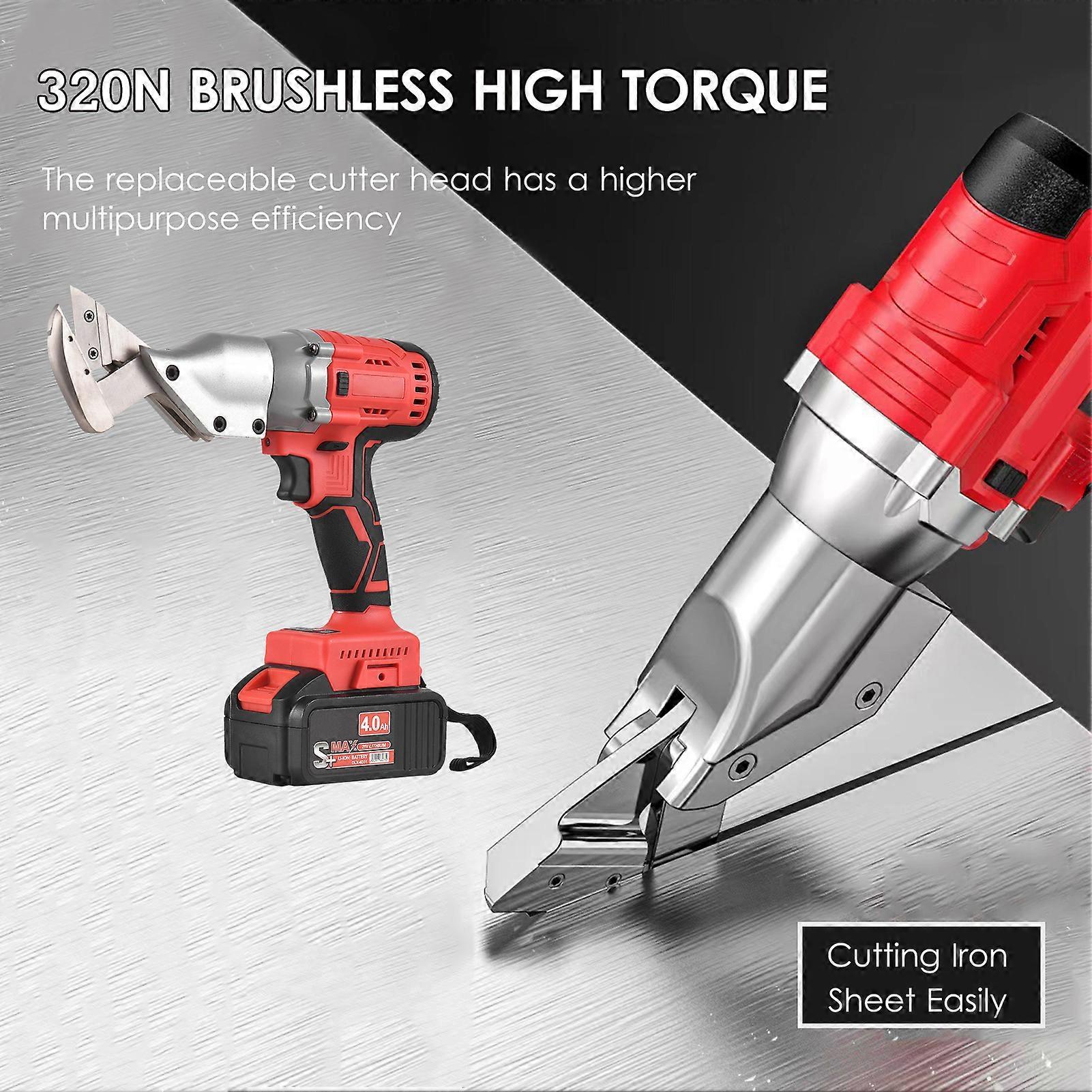 21V Brushless Mini Cordless Tin Snips Scissor 4.0Ah Rechargeable Li-ion ...