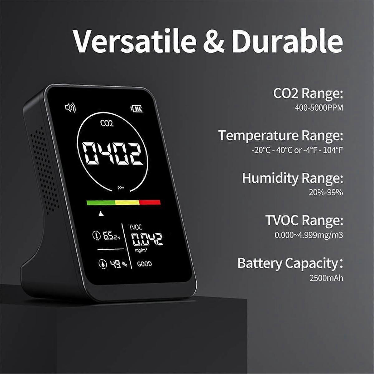 CO2 Infrared NDIR Sensor Air Quality Detector Carbon Dioxide Temperature Humidity Monitor ...