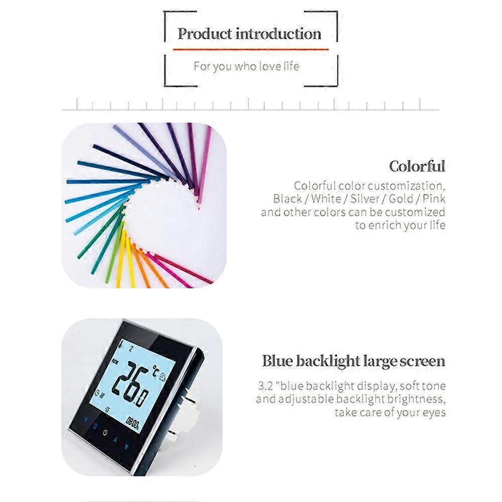 BHT-1000GC Wall-mounted Boiler Heating Smart Thermostat Touch Screen ...