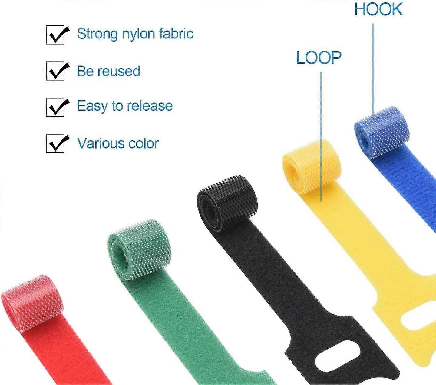 60PCS Fastening Cable Ties Reusable, Premium 6-Inch Adjustable Cord ...