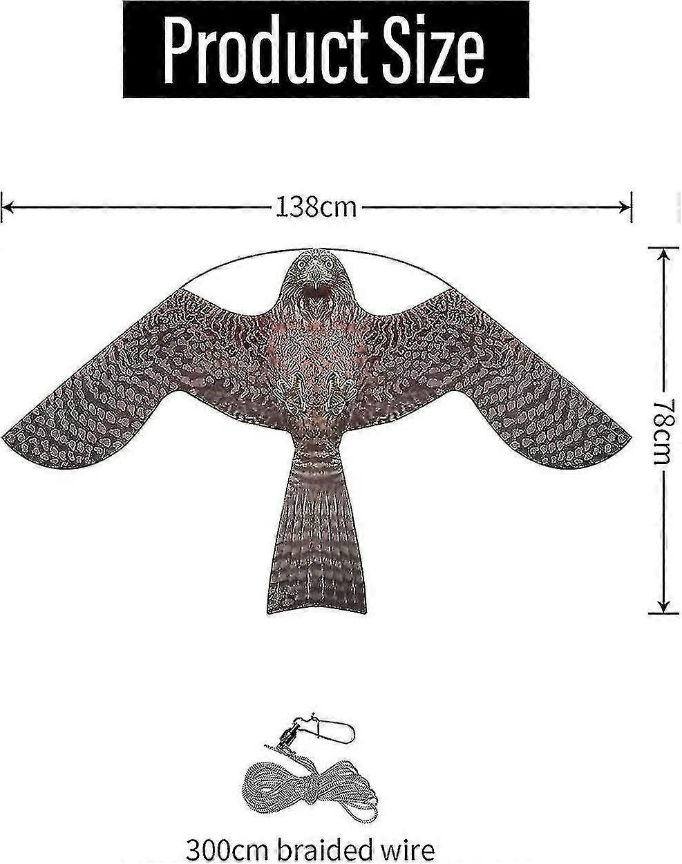 Bird Hawk Flying Kite With Pole Crops Farm Protector Bird Scarer Flying ...