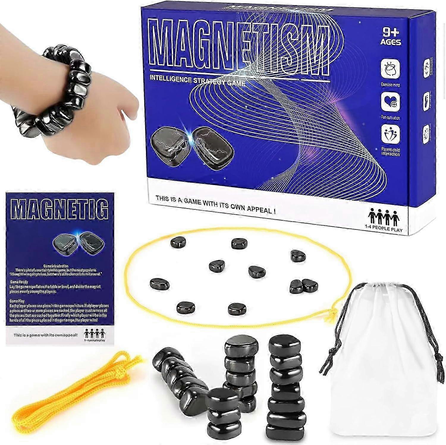Magnetic Chess Game with Stones, Magnet Game with Rope,Puzzle Strategy ...