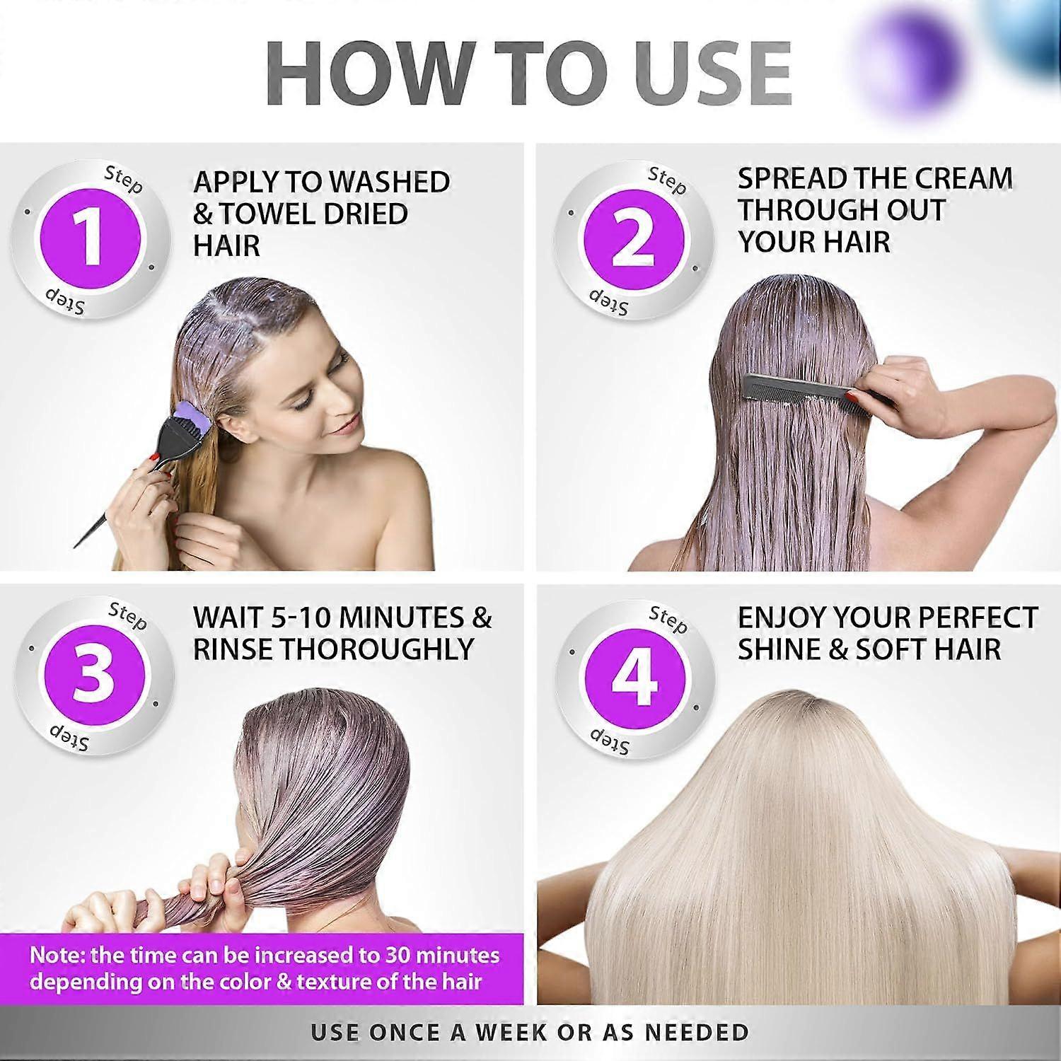 Keratin Purple Hair Mask- Blonde Hair Purple Toner - Purple Hair Mask ...