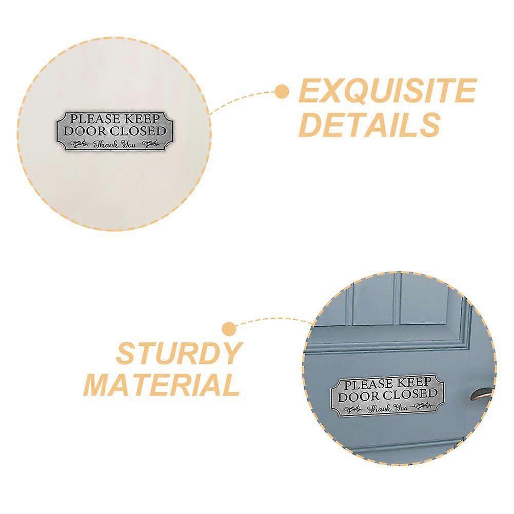 2pcs Door Sign Decor Door Keeping Closing Sign Sticker Door Notice Sign ...