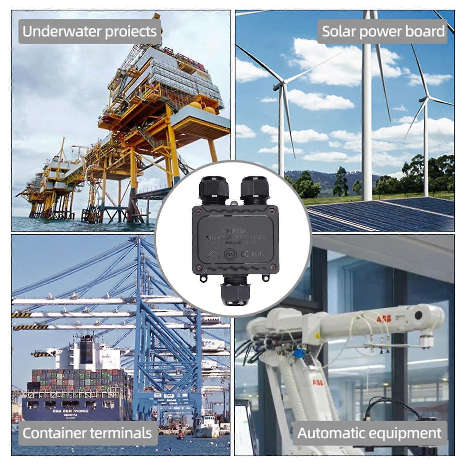 Outdoor IP68 Junction Box, Splice Box 3 Way M25 Underground Coaxial ...