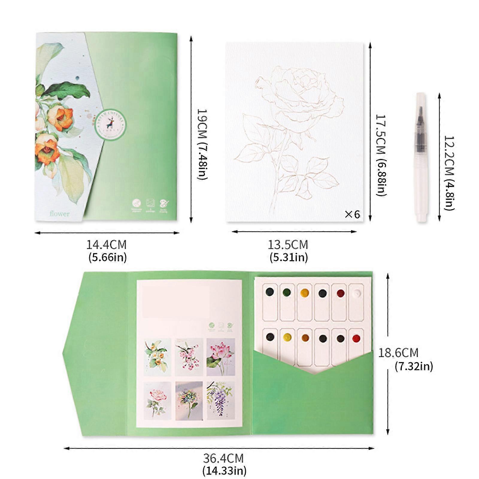 Watercolor Painting Set Coloring Book Dipping Pen Coloring Pigments ...