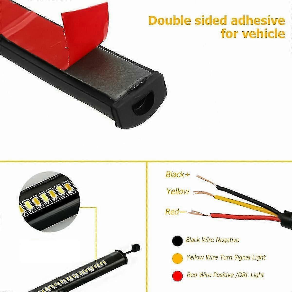 2pcs Motorcycle Led Turn Signal Light, Flexible Switchback Dual-color ...