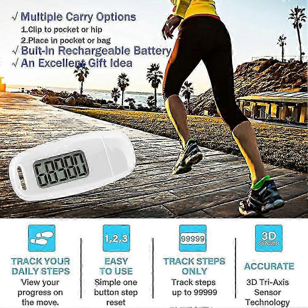 Simple Step Counter Accurate Fitness Tracker Walking 3D Pedometer with ...