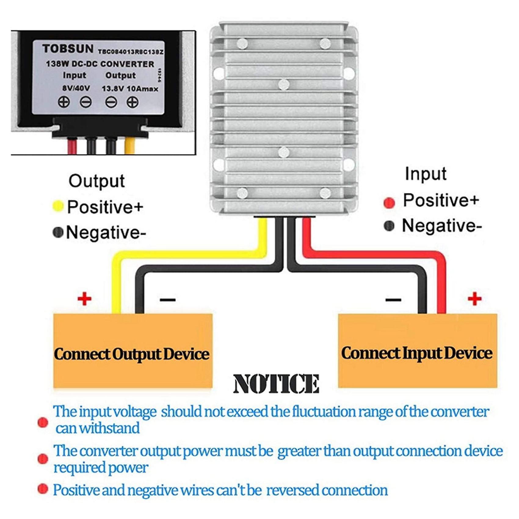 Dc Automatic Buck Boost Converter Dc 8v-40v To 13.8v 10a Up Voltage Regulator Waterproof Voltage ...