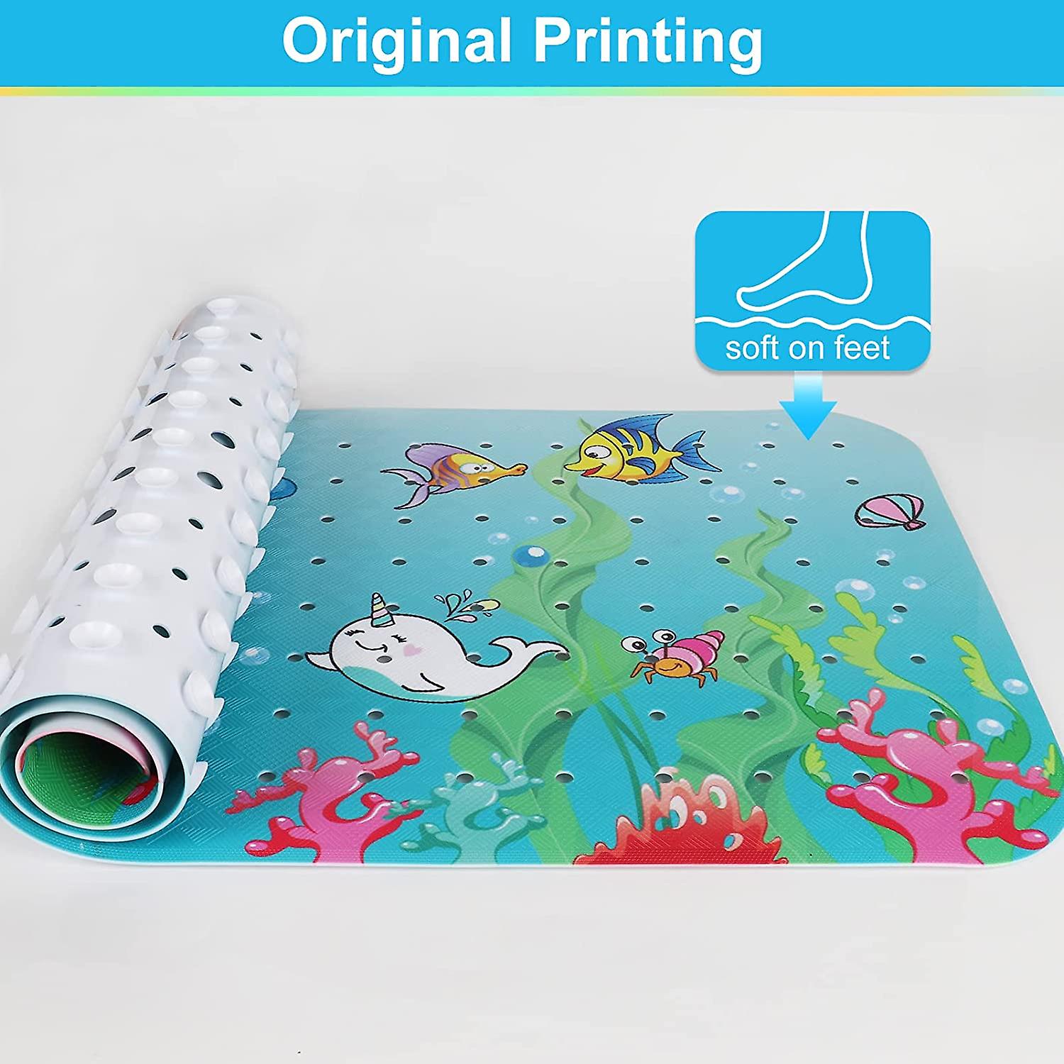 40cm * 100cm sklisikker badematte for barn - Es Extra Large Cartoon Baby Bath Mat for badekar ...