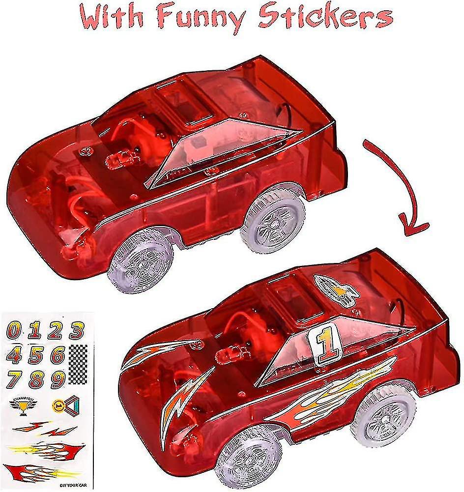 4 Pack Replacement Track Cars Light Up Toy Racing Cars With 5 Led ...