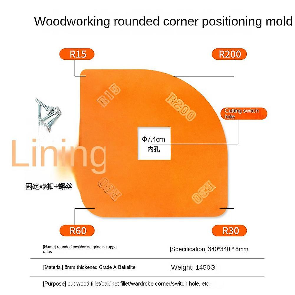 Woodworking Router Corner Radius Templates Jig R200 R15 R30 R60 Arc ...